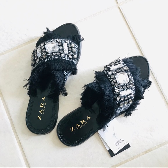 Zara | Shoes | Zara Special Edition Jewel Slides | Poshmark